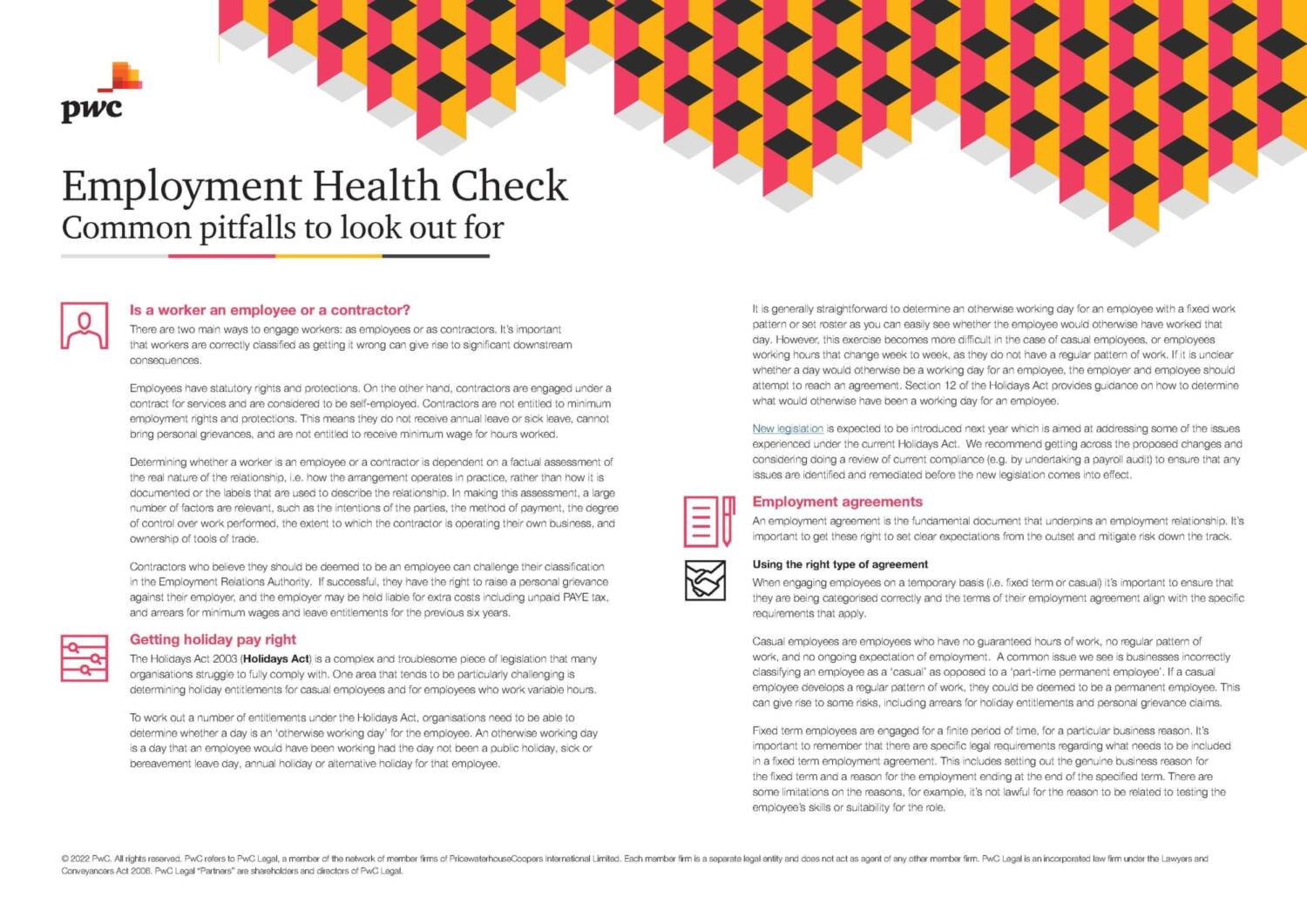 PWC Legal Employment Factsheet - Mindful Fashion NZ